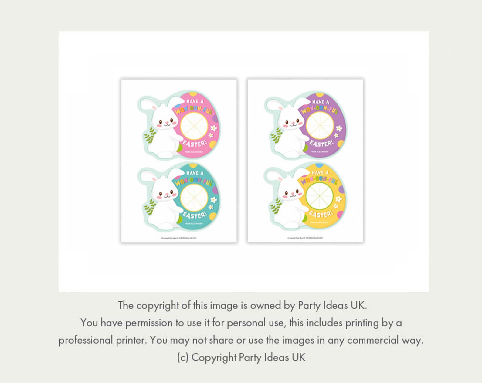 Easter Play Dough Gift Card: Rabbit Design (printable PDF) - Etsy
