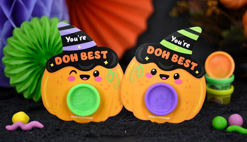 Printable Pumpkin Play Dough Holder | Non-candy Halloween Gift for Kids ...