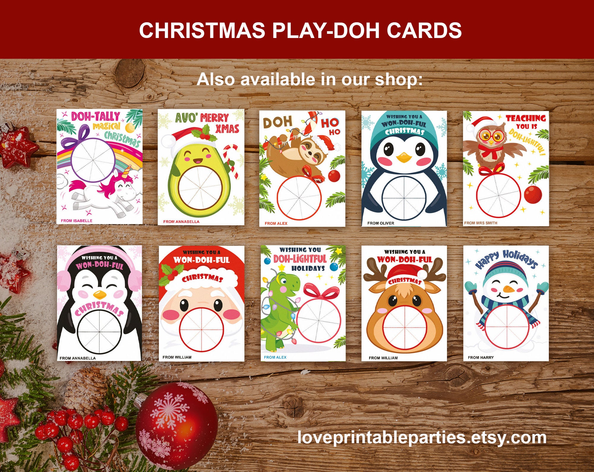 Play Dough Christmas Gift Card | Printable Class Holiday Gifts | Non ...