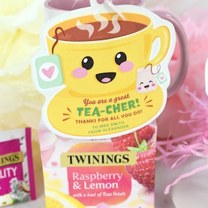 Printable Personalised Teacher Appreciation Tea Cup Tag and Tea Sachet ...