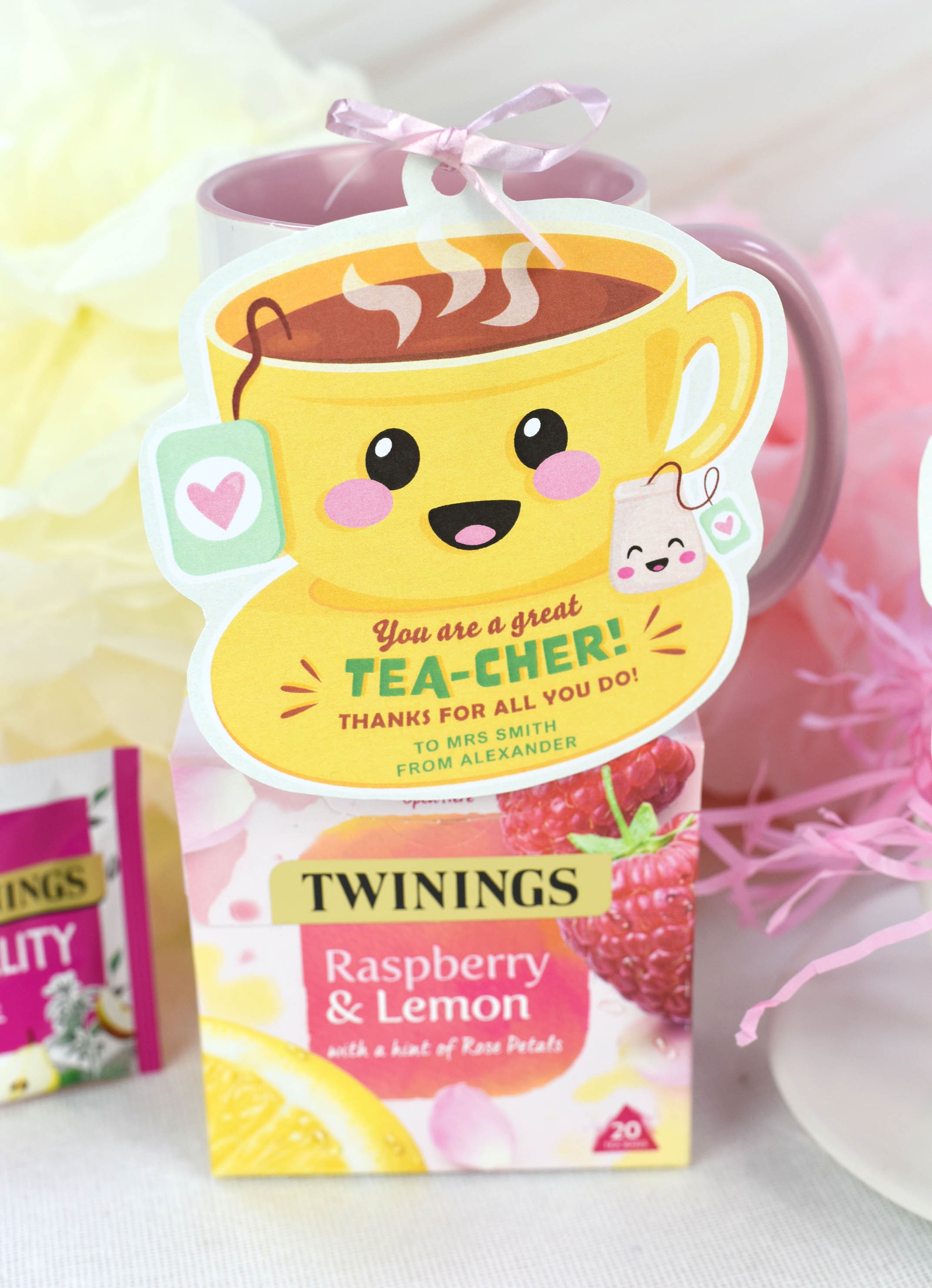 Printable Teacher Appreciation Tea Cup Tag & Sachet Holder (digital ...