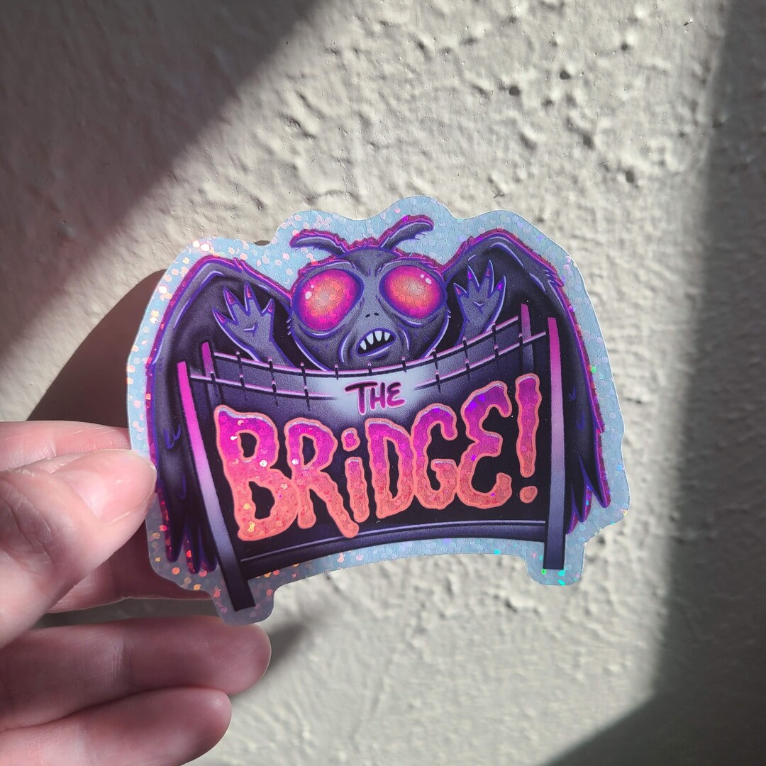 The Bridge Mothman Glitter Vinyl Sticker - Etsy