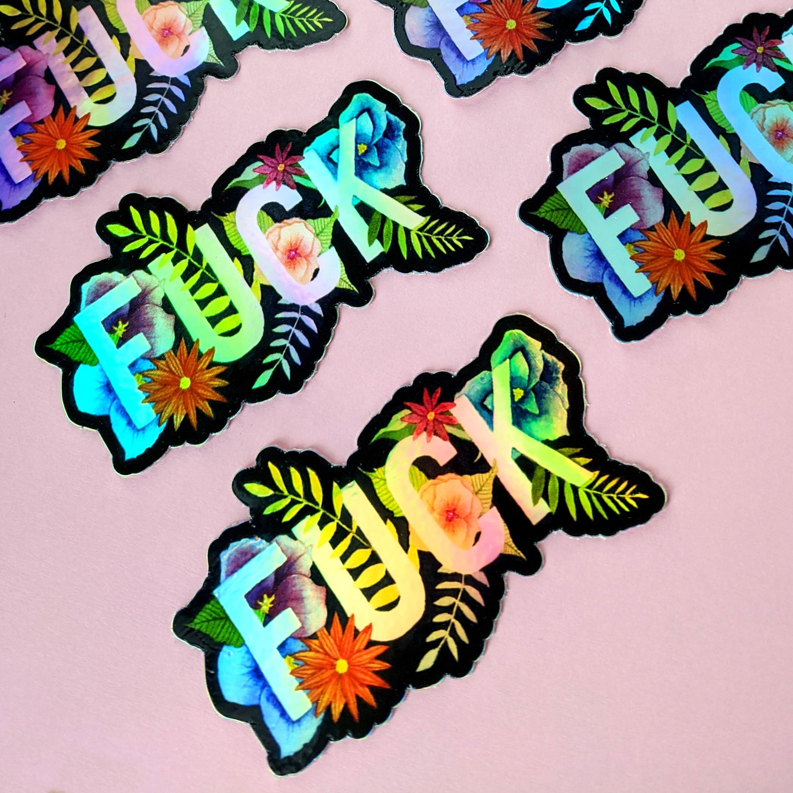 Holographic F*CK Sticker - Etsy