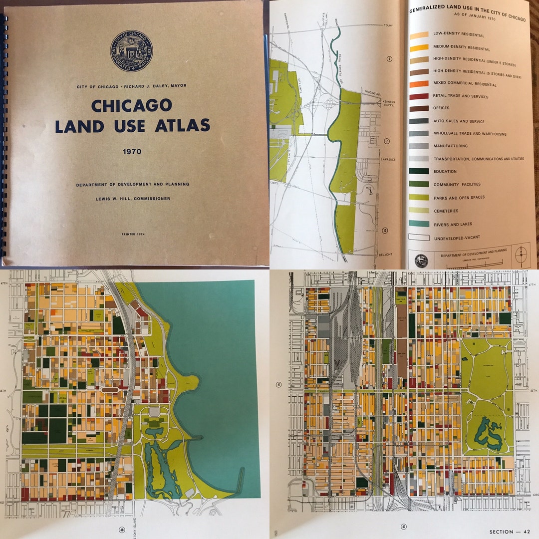 Chicago Land Use Atlas With Color Coded Maps 1970 - Etsy