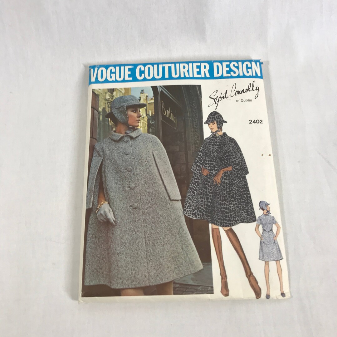 Sybil Connolly Dress and Cape Pattern 2402 VOGUE COUTURIER DESIGNS - Etsy