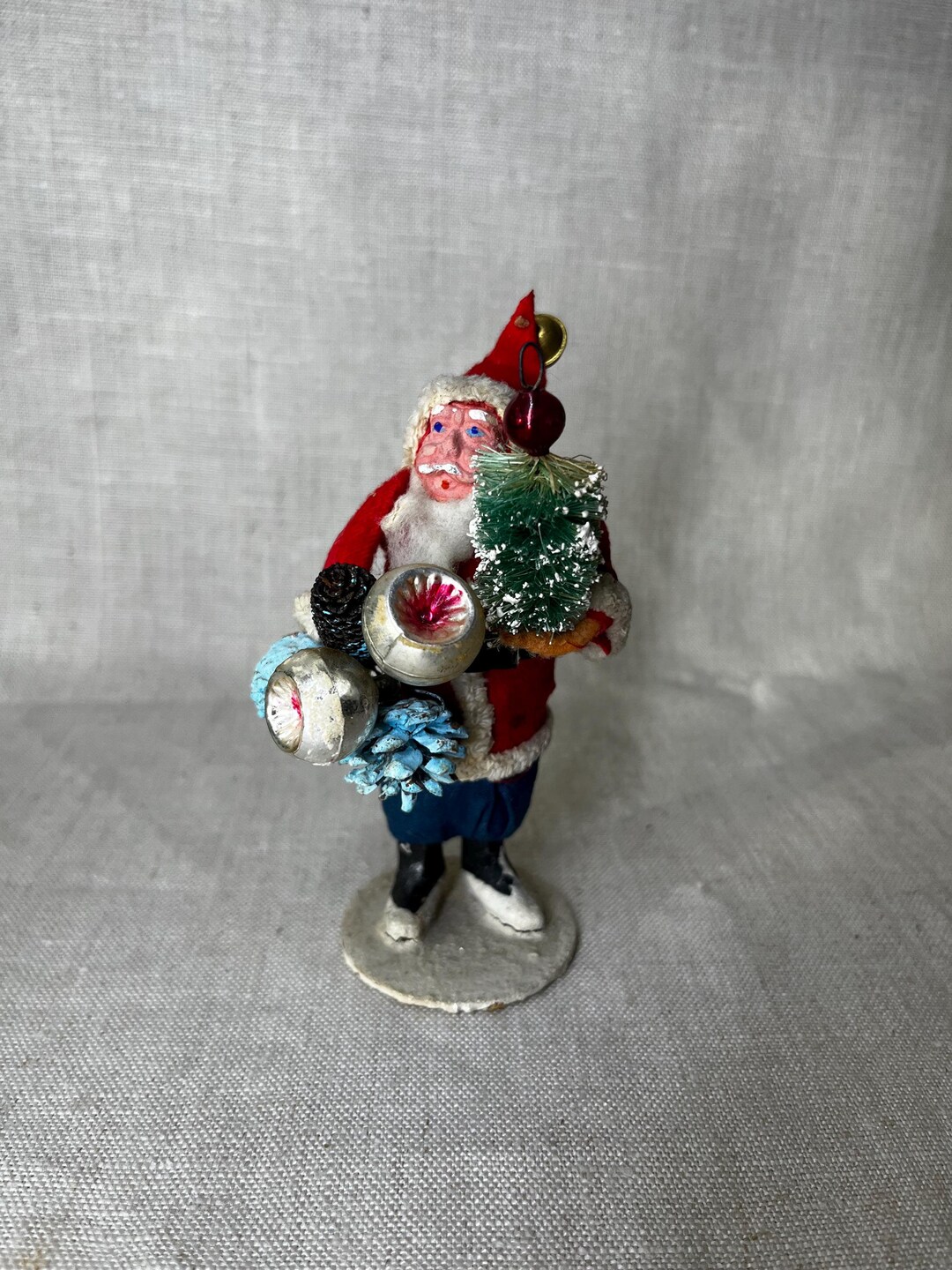 Vintage Santa Carrying Tree & Baubles - Etsy