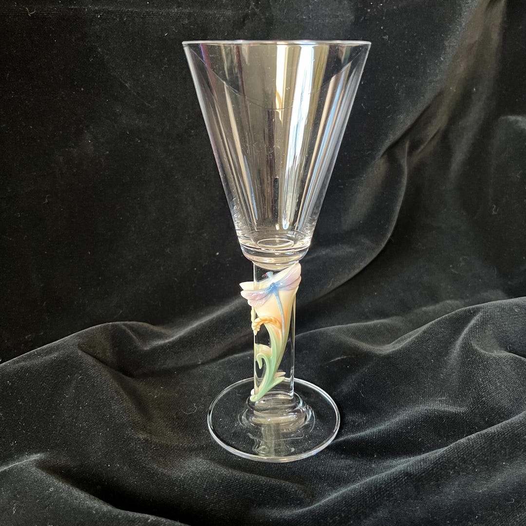 Franz Dragonfly White Wine Glass - Etsy