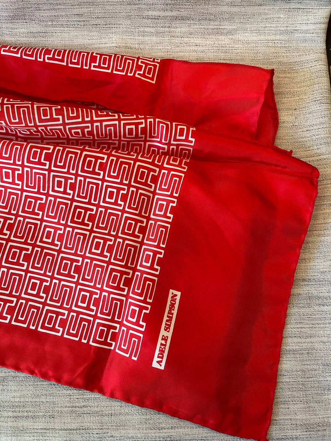 Vintage Adele Simpson Monogram Scarf - Etsy