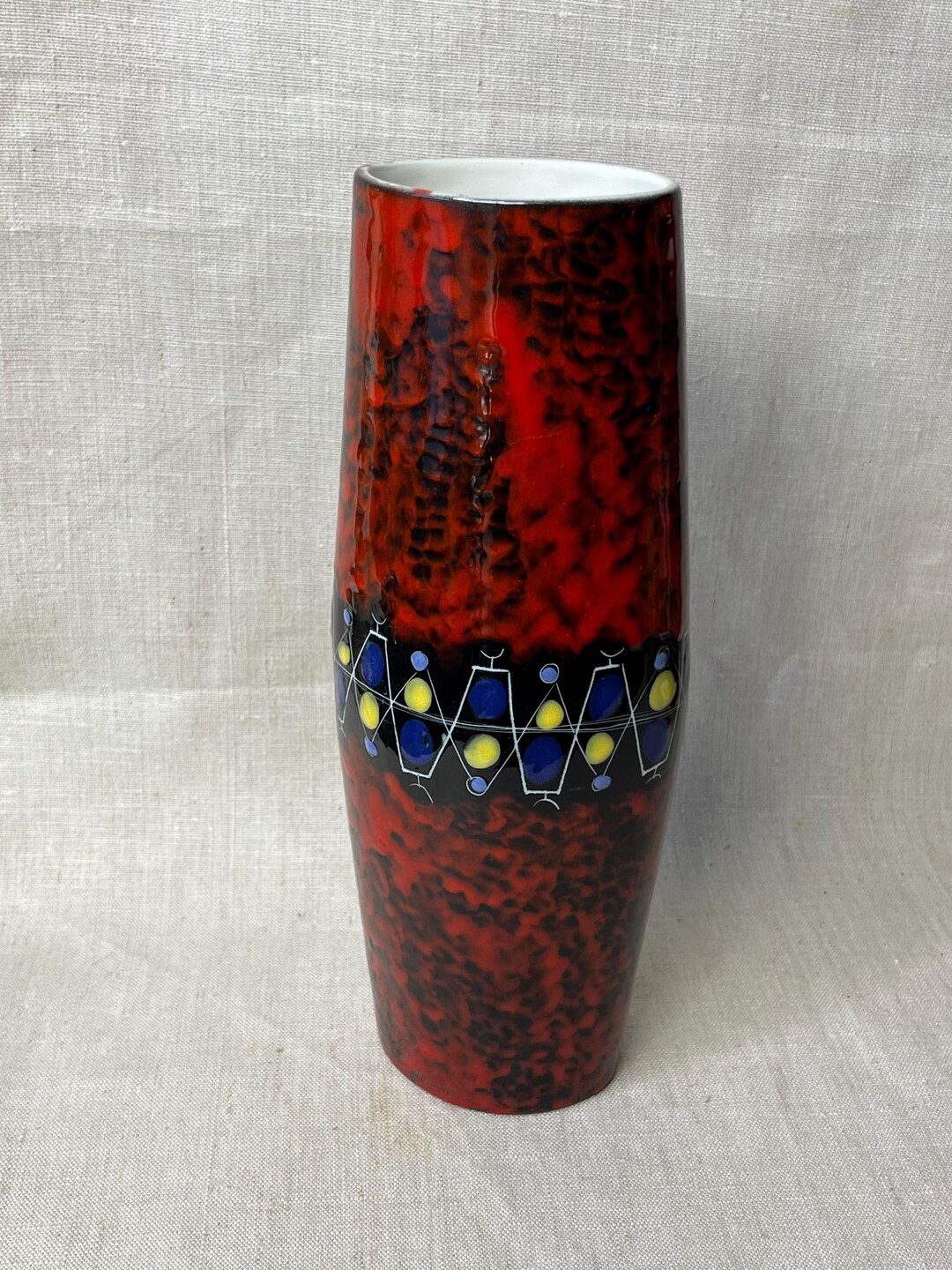 CEMAS Italian Oval Pottery Vase Mid Century - Etsy