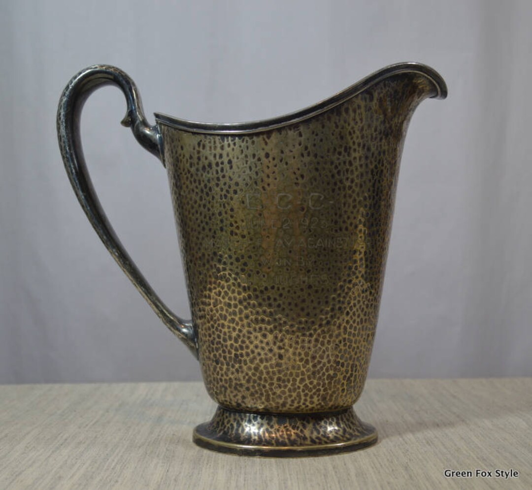 1923 Hammered Pitcher Trophy W.M. Mounts Silver Plate - Etsy