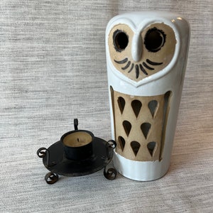 Tall Ceramic Owl Tea Light Japan - Etsy