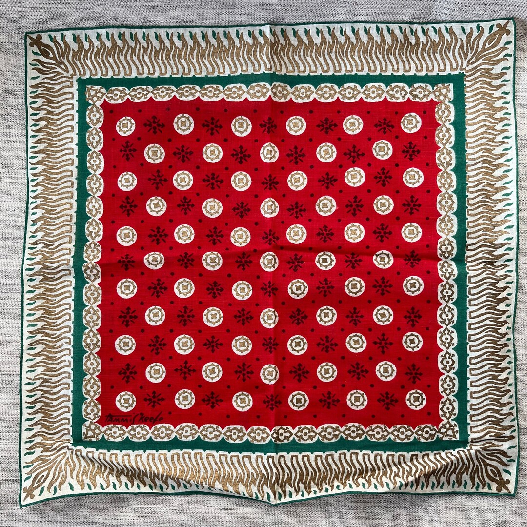 Vintage Tammis Keefe Christmas Hanky - Etsy