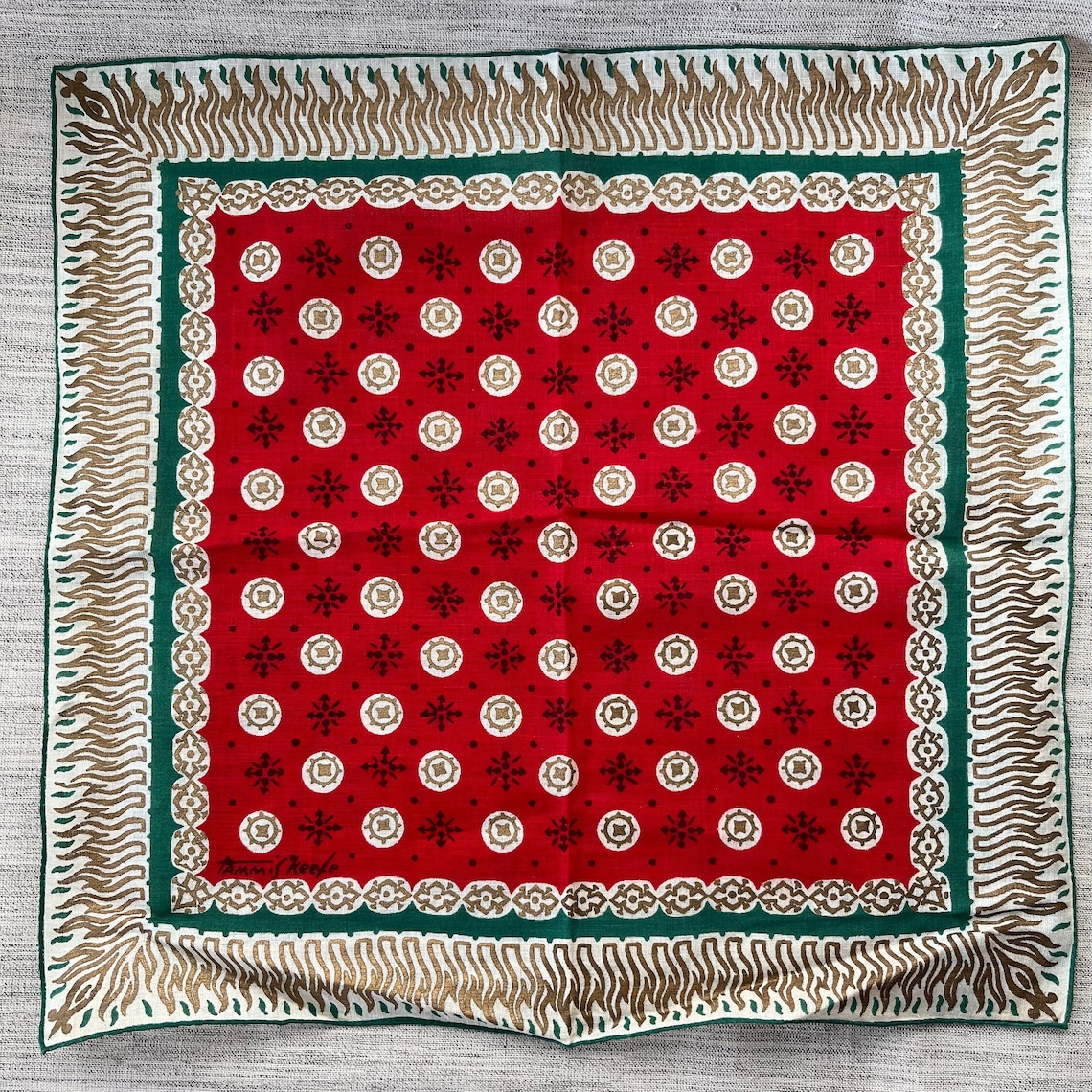 Vintage Tammis Keefe Christmas Hanky - Etsy