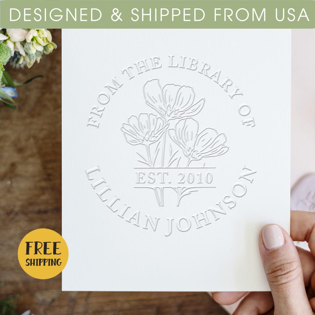 Birth Month Flower BOOK EMBOSSER - Birthday Flower Embosser, From the ...