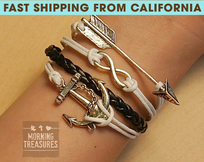 Bracelet Infinity Bracelet Infinity Wish Bracelet Anchor - Etsy