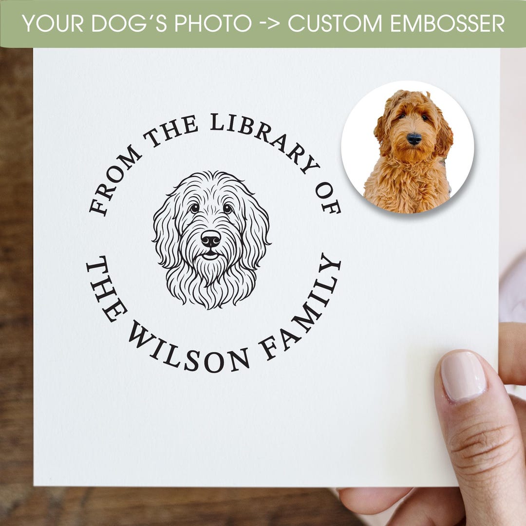 Custom Dog Illutration Book Embosser: From the Library Of, Ex Libris ...