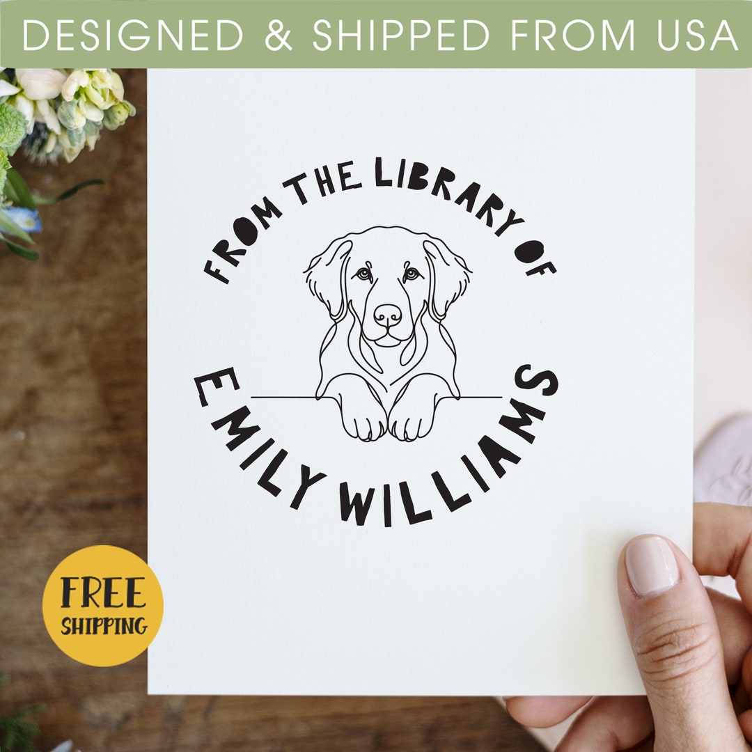 CUSTOM BOOK EMBOSSER With Your Choice of Dog and Font - Gift for Book ...