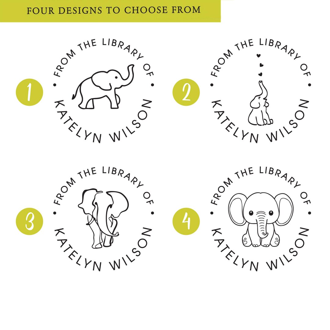 ELEPHANT BOOK EMBOSSER - Personalized Elephant Gifts, Custom Stamp for ...