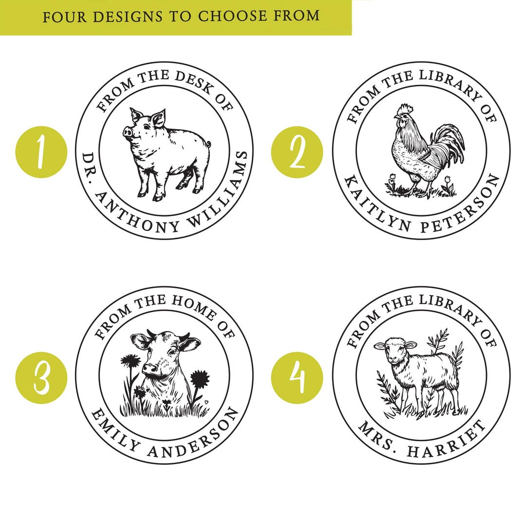 Farm Animals BOOK EMBOSSER With Your Choice of Animal - Gift for Animal ...