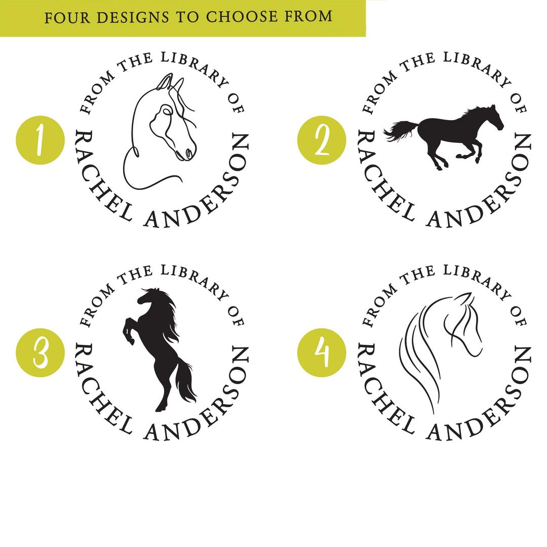 Personalized Horse Book Embosser or Stamp: Equestrian Library Gift, Ex ...