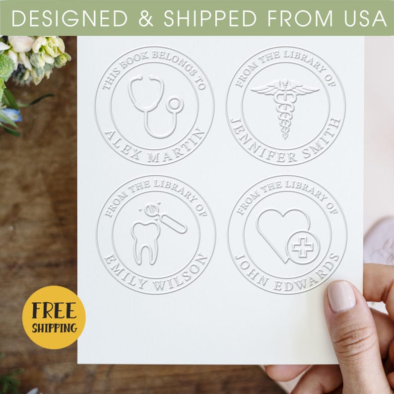 DOCTOR CUSTOM EMBOSSER or Stamp - Personalized Gift for Doctor, Dentist ...