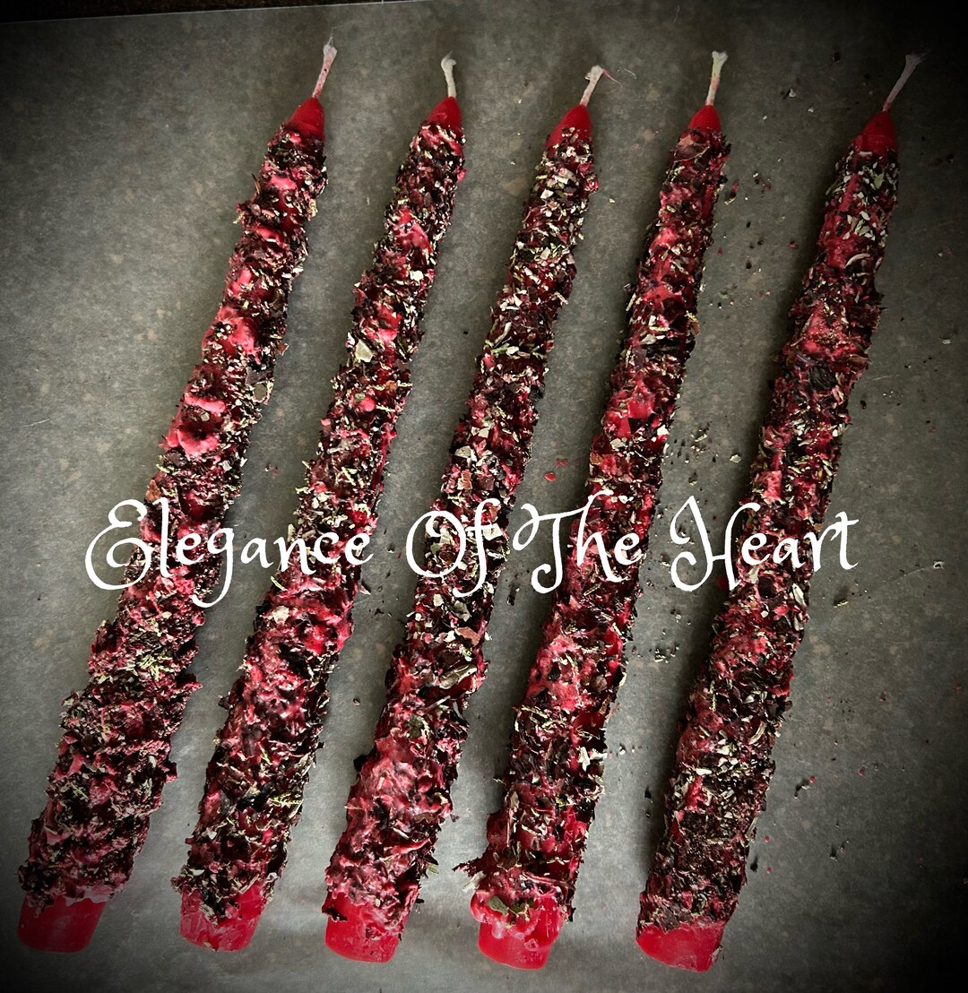 Love, Self Love, Passion , Red Intention Candle , Herbal Taper Candle ...
