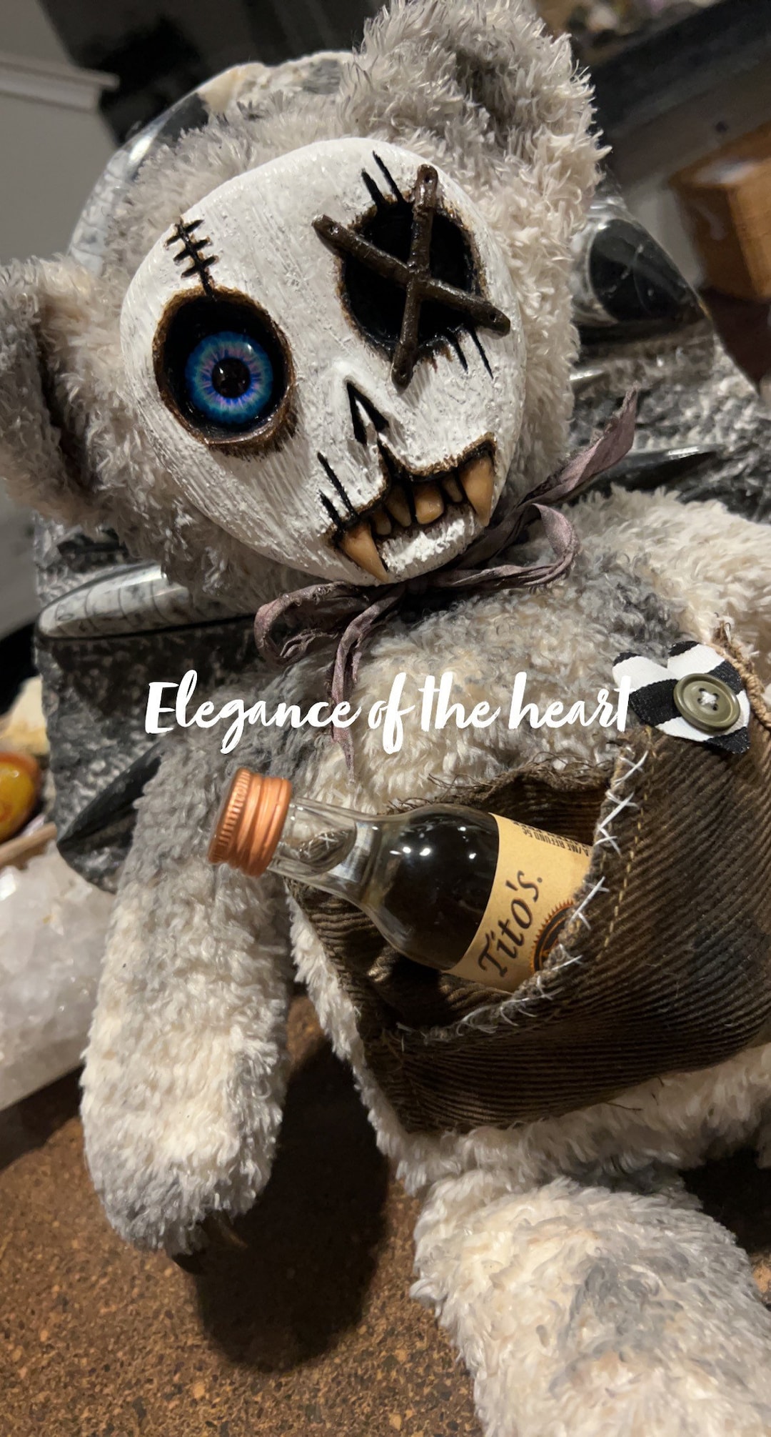 On Sale Tito The Bear Creepy Cute Art Bear Your Drinking Etsy