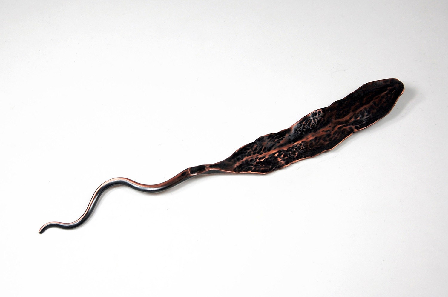 Strigil, Letter Opener, Hand Hammered, Copper, Feather, Leaf, Fine Art ...