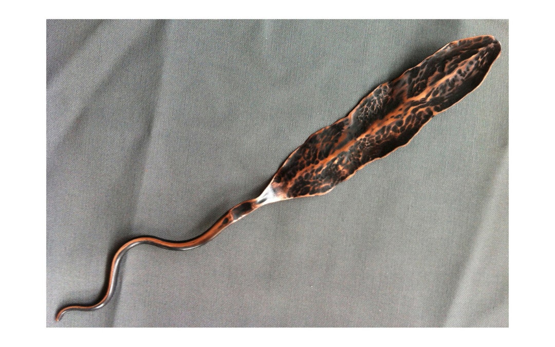 Strigil, Letter Opener, Hand Hammered, Copper, Feather, Leaf, Fine Art ...