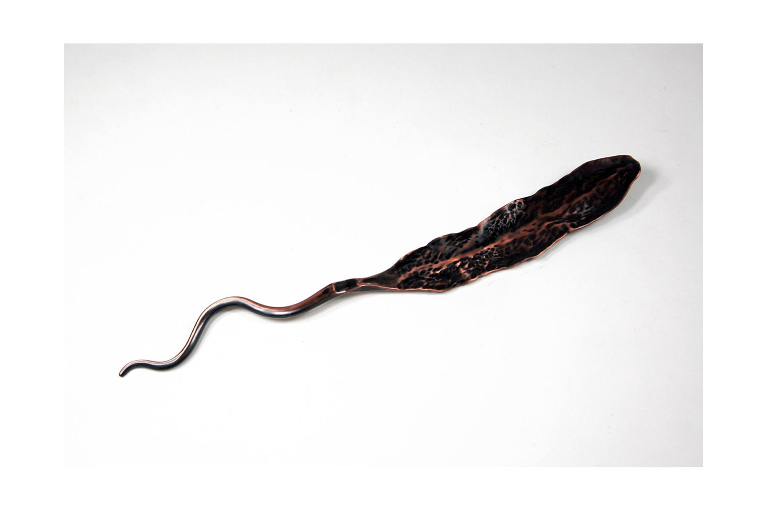 Strigil, Letter Opener, Hand Hammered, Copper, Feather, Leaf, Fine Art ...