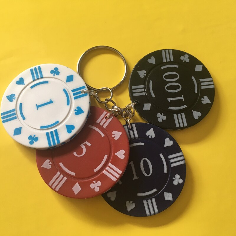 Poker Chip Keychain - Etsy