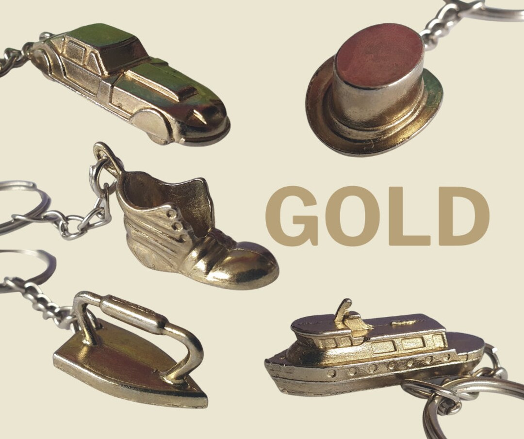 Gold Monopoly Piece Keychain - Etsy