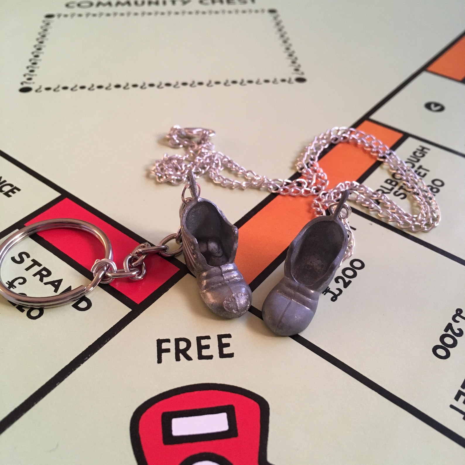 Old Boot Vintage Monopoly Piece Keyring / Necklace large - Etsy