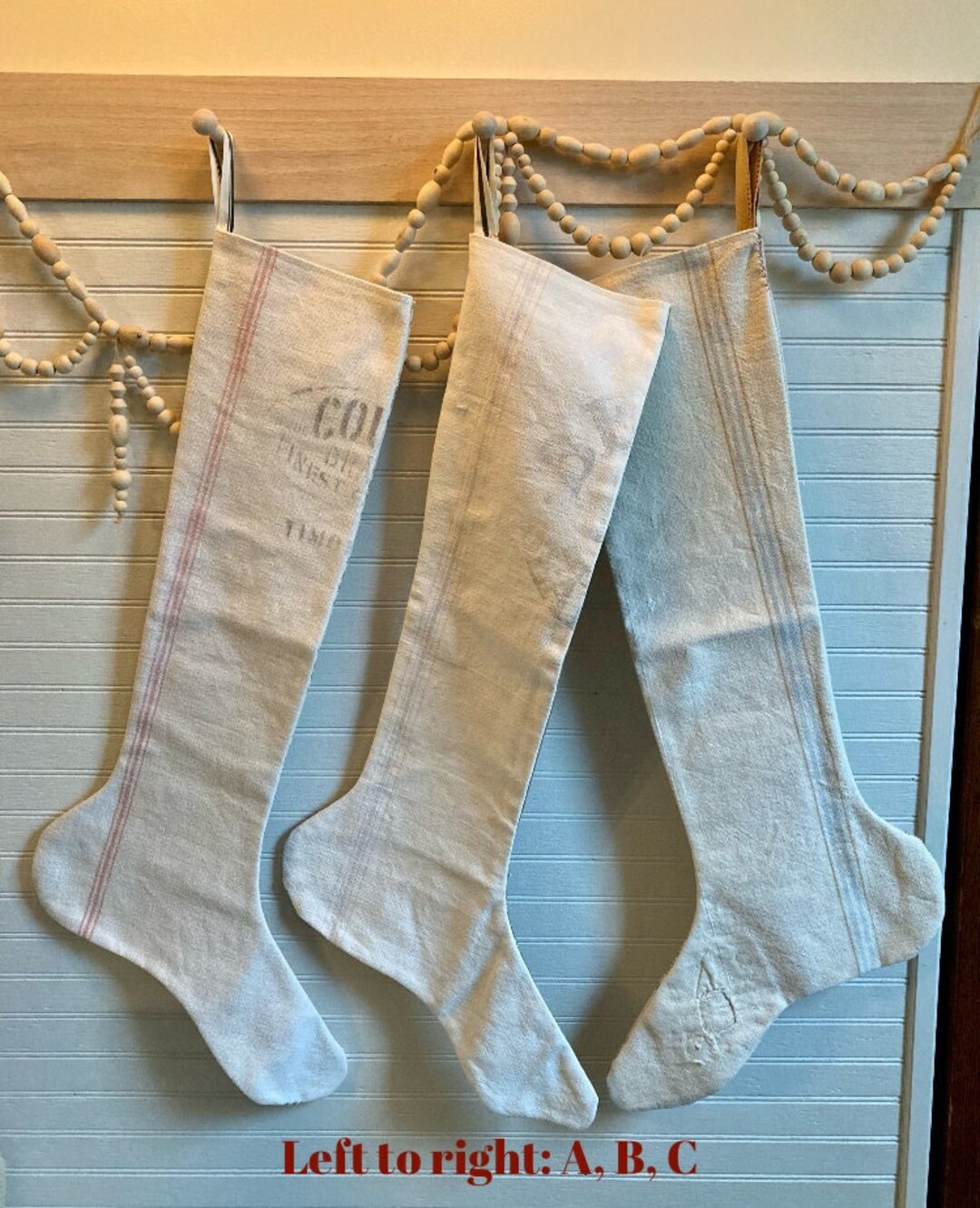 Large Antique Vintage Grainsack Handmade Primitive Christmas - Etsy