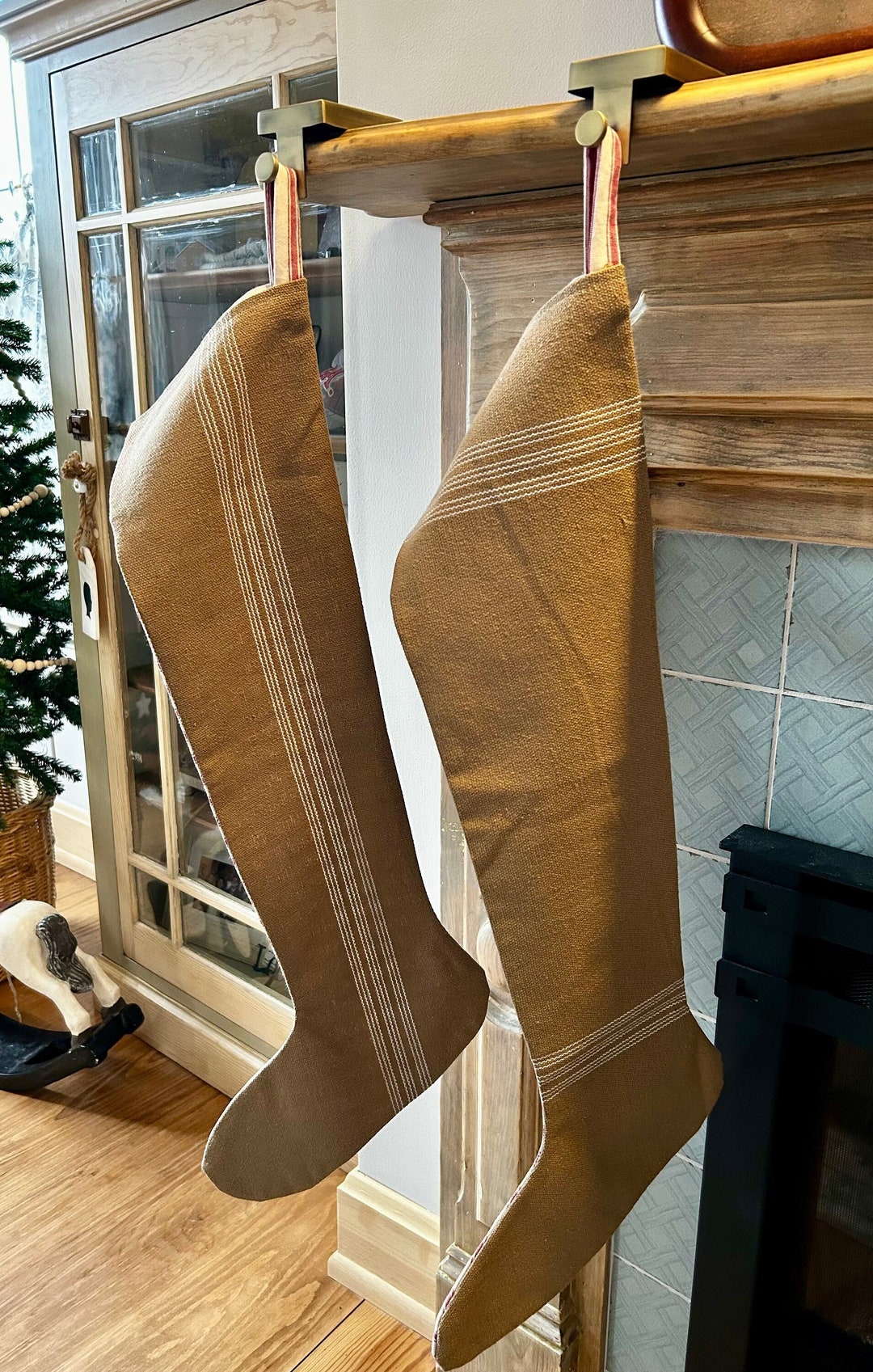 Pair of Large Antique Vintage Style Grainsack Handmade Primitive ...