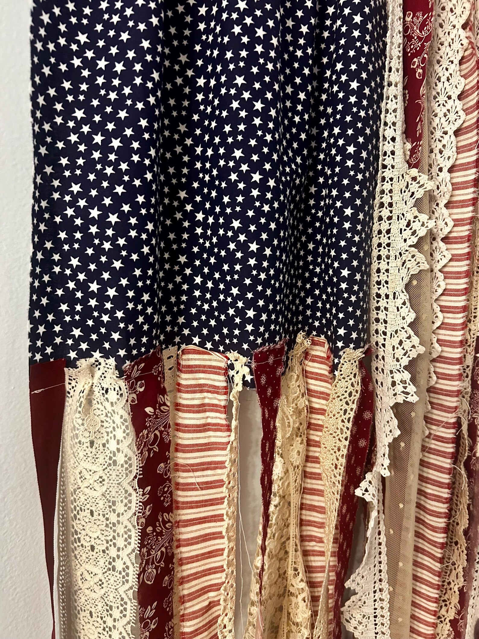 American Rag Flag Made With New and Vintage Hand-stitched Edging - Etsy