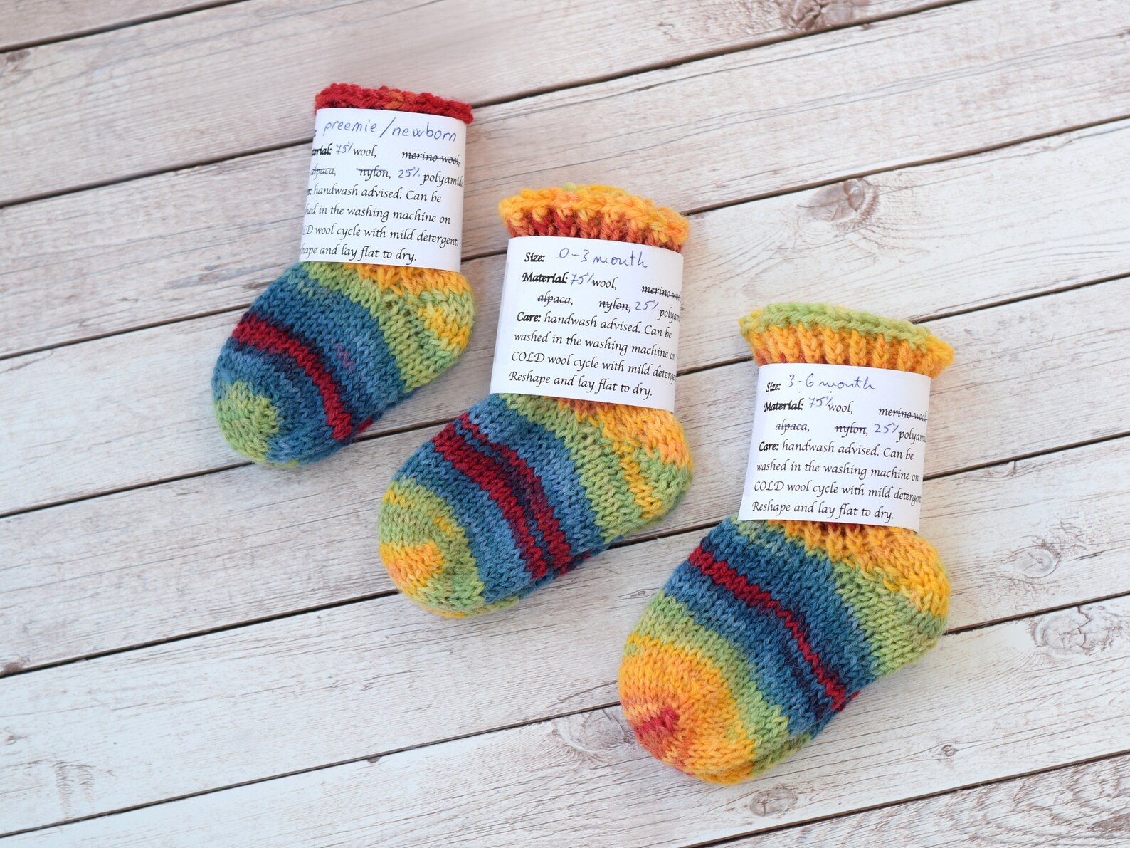 Rainbow Baby Socks Rainbow Striped Newborn Socks Stay-on - Etsy