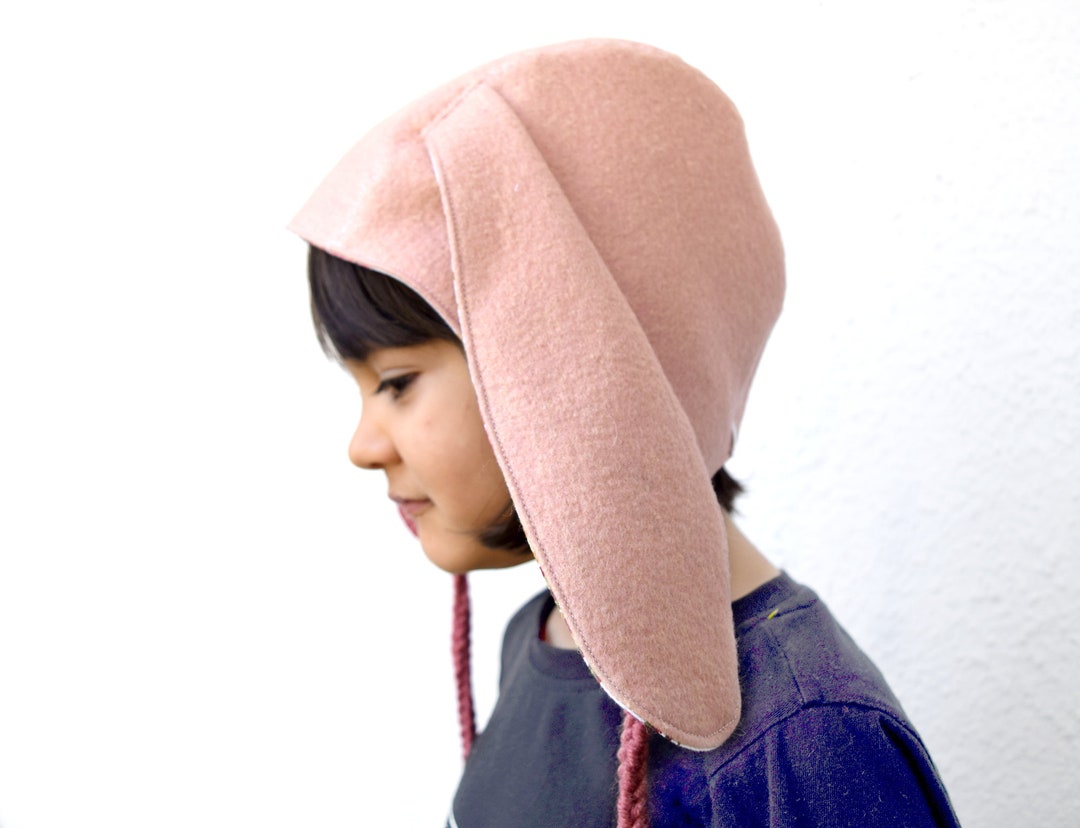 Winter Bunny Hat, Wool Baby Bonnet, Girls Bonnet, Flower Girl Bonnet ...
