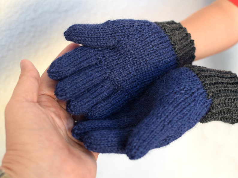 Alpaca Gloves With Merino Wool Cuffs Hand Knit Children's | Etsy