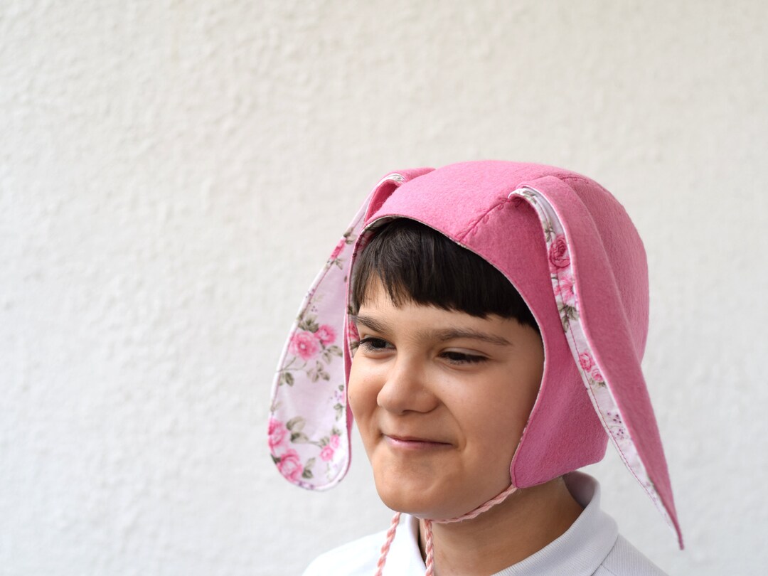Winter Bunny Hat, Wool Baby Bonnet, Girls Bonnet, Flower Girl Bonnet ...