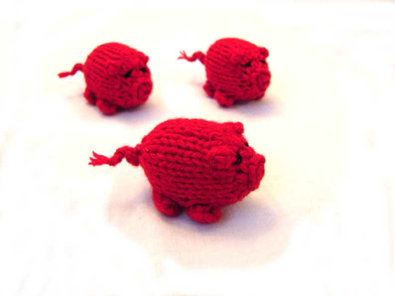 Red Knitted Toys Orange or Yellow Pig Baby Toys Stuffed Toy - Etsy