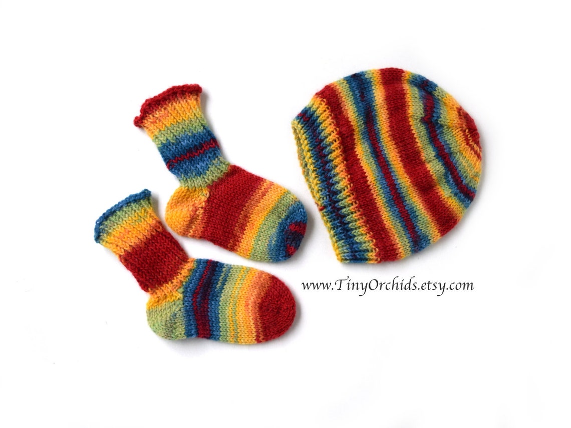 Rainbow Baby Socks Rainbow Striped Newborn Socks Stay-on - Etsy