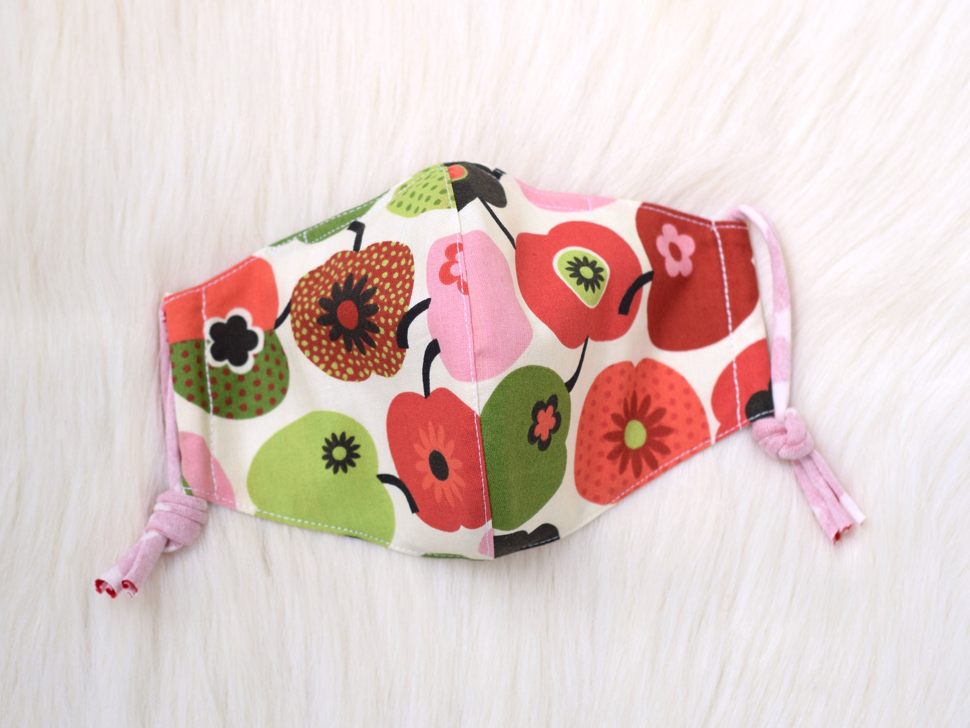 Apples mask for kids/ adults reusable mask with nose wire and | Etsy