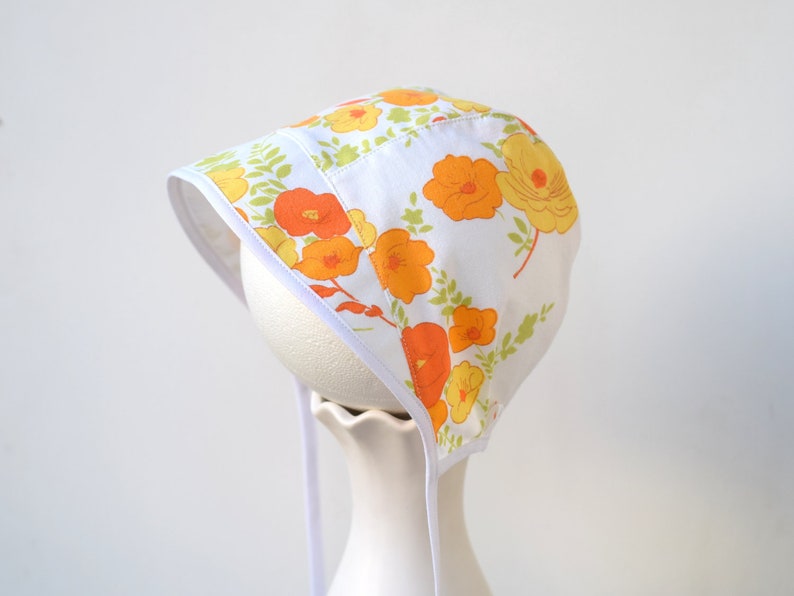 Baby Sun Bonnet With Yellow and Orange Flowers Newborn to | Etsy