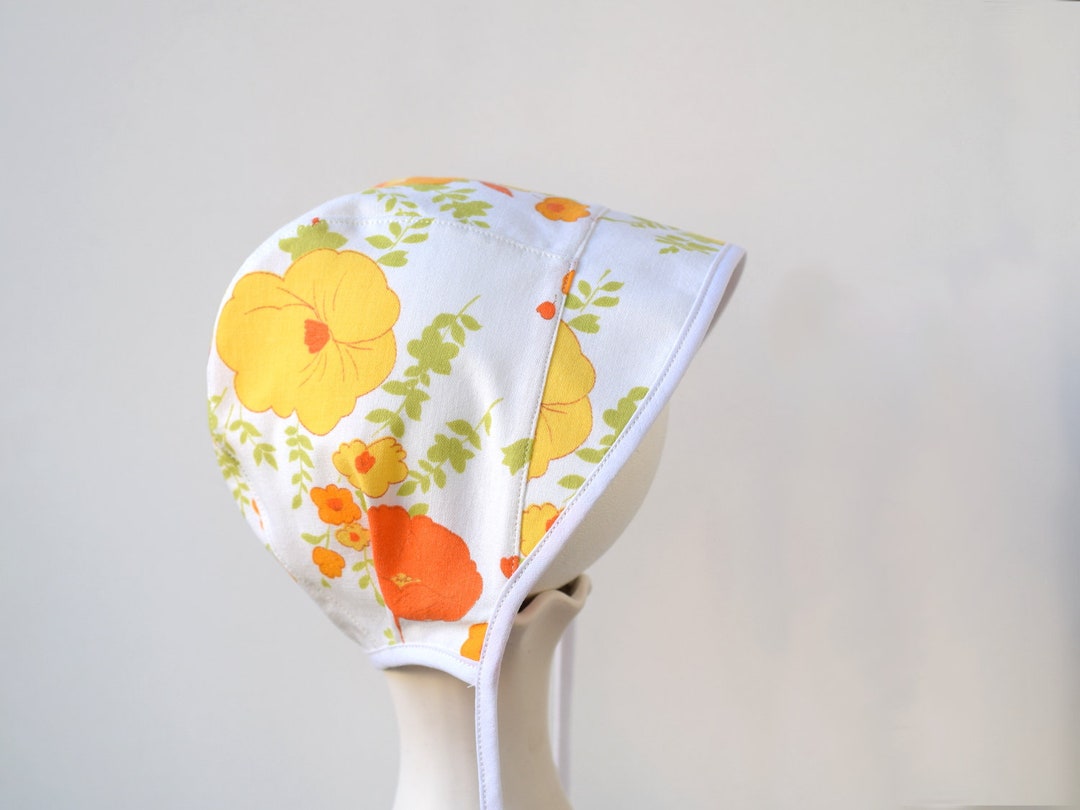 Baby Sun Bonnet With Yellow and Orange Flowers, Newborn to Toddler ...