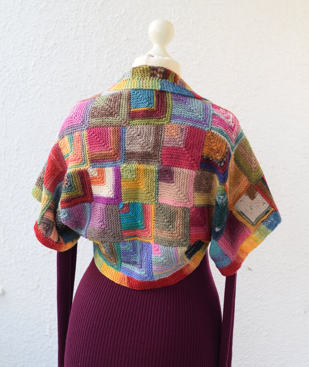 Wool Shrug in a Rainbow of Colors. Loose Cardigan Knit by Hand. Unique ...