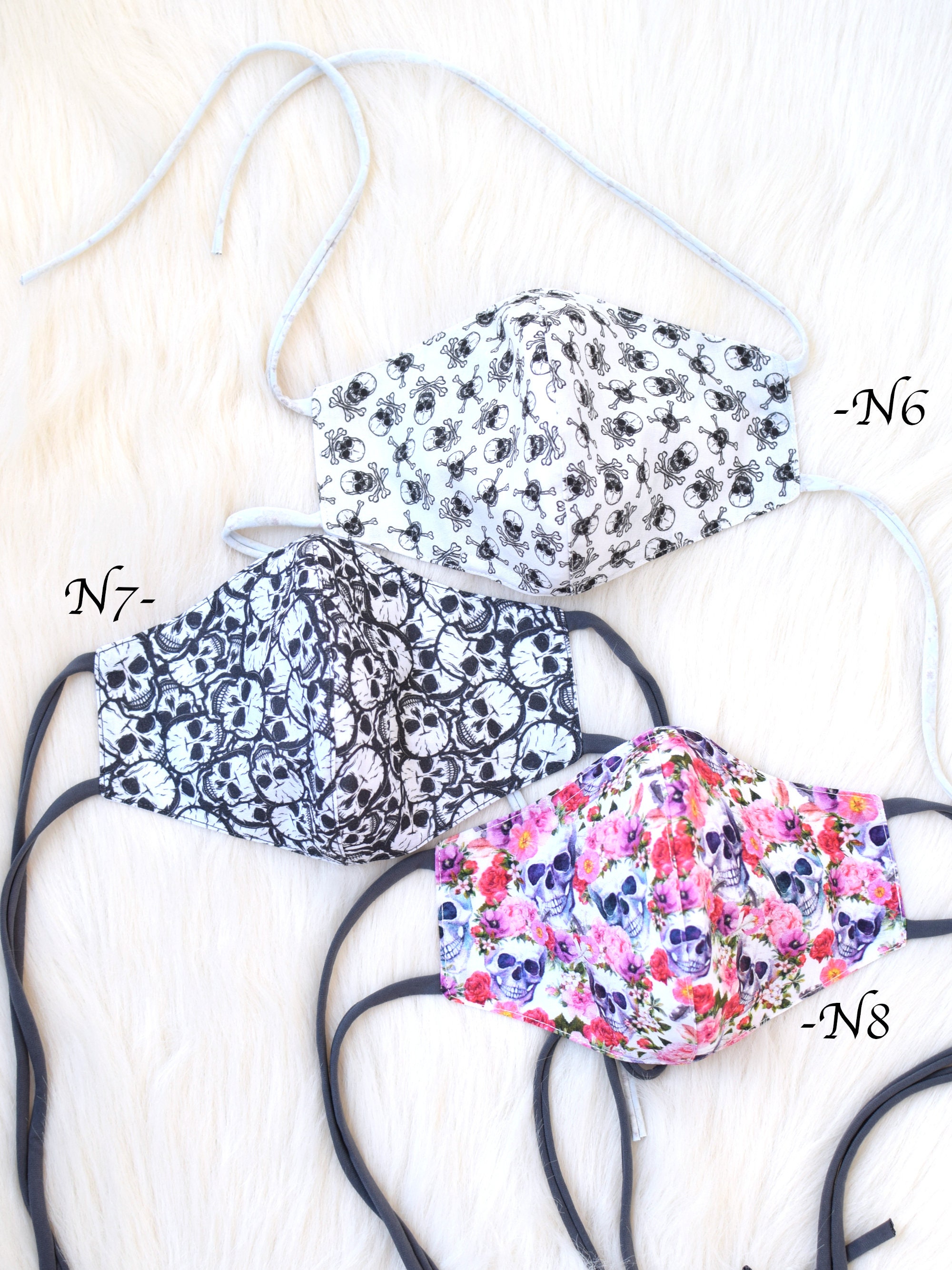 Fitted Mask With Various Prints for Kids or Adults Tie Back | Etsy