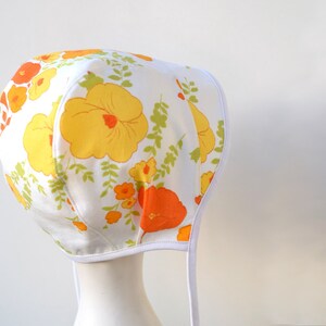 Baby Sun Bonnet With Yellow and Orange Flowers, Newborn to Toddler ...
