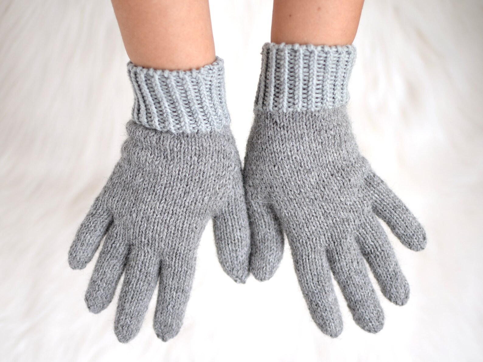 Alpaca Gloves With Merino Wool Cuffs Hand Knit Children's | Etsy