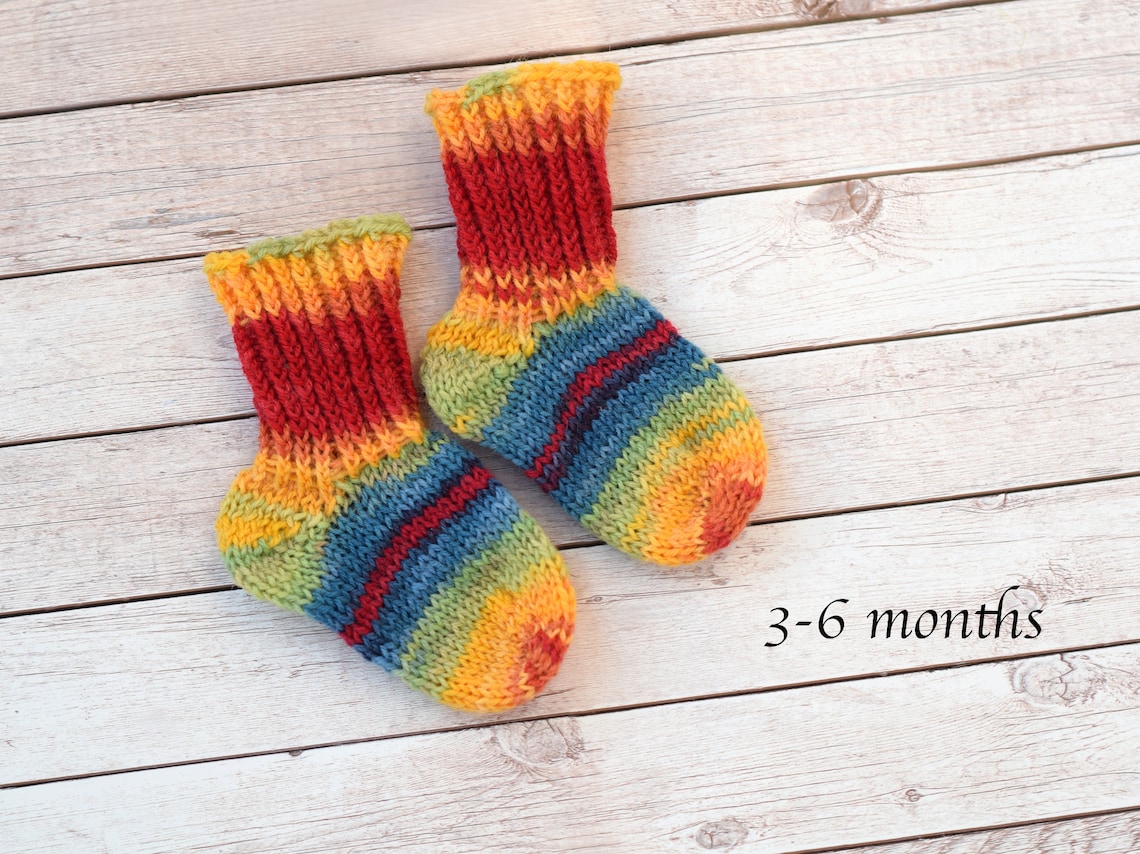 Rainbow Baby Socks Rainbow Striped Newborn Socks Stay-on - Etsy